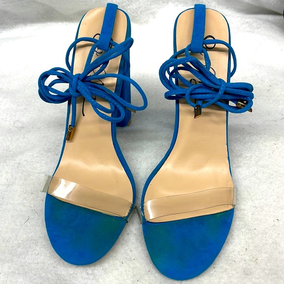 So Me | Shoes | So Me Velvet Block Heels Wrap Around Leg Ladies 9 ...